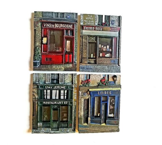 Paris Cafe Diorama Shadow Box Chiu Tak Hak Vintage Hand - Etsy