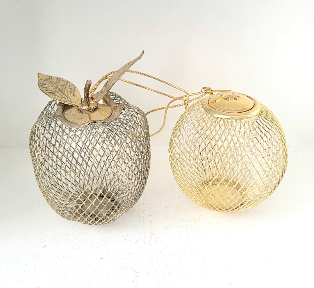 Vintage Brass Potpourri Ball Cage or Apple Christmas Ornament 3 Inch ...