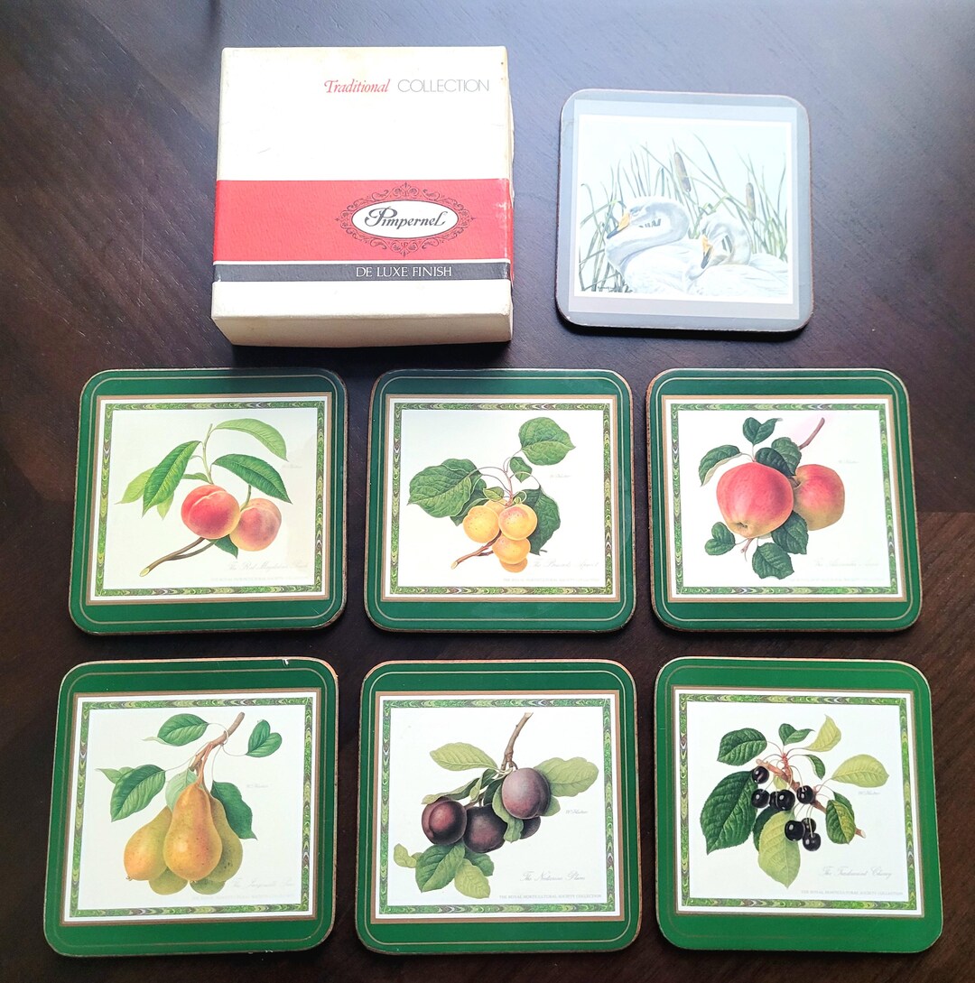 Pimpernel Royal Horticultural Society Set 6 Coasters Cork Back Boxed ...