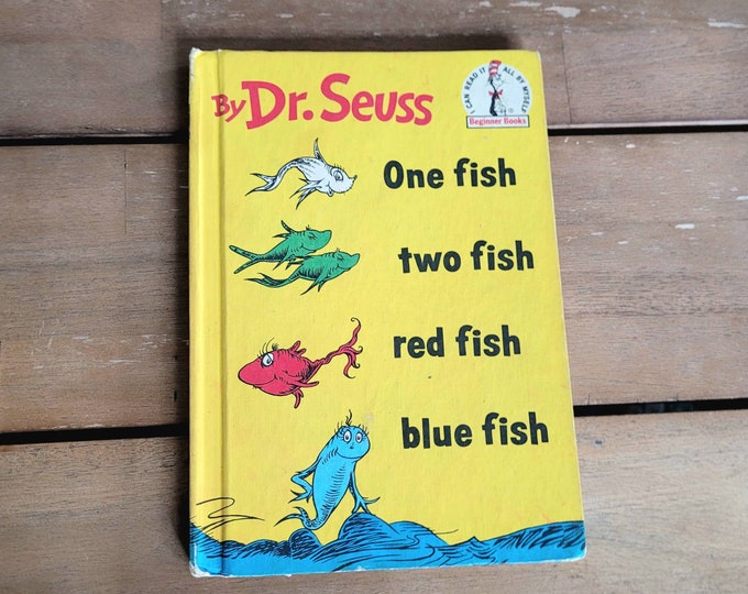 Dr. Seuss One Fish Two Fish Red Fish Blue Fish 1960 Hardback Original ...