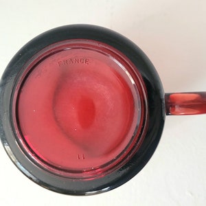 Red Glass Mug Set Glass Coffee Mug Set Vintage Ruby Red Glassware MCM ...