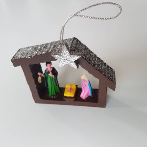 Nativity Ornament Manger Vintage Christmas Ornament Christmas Decor ...