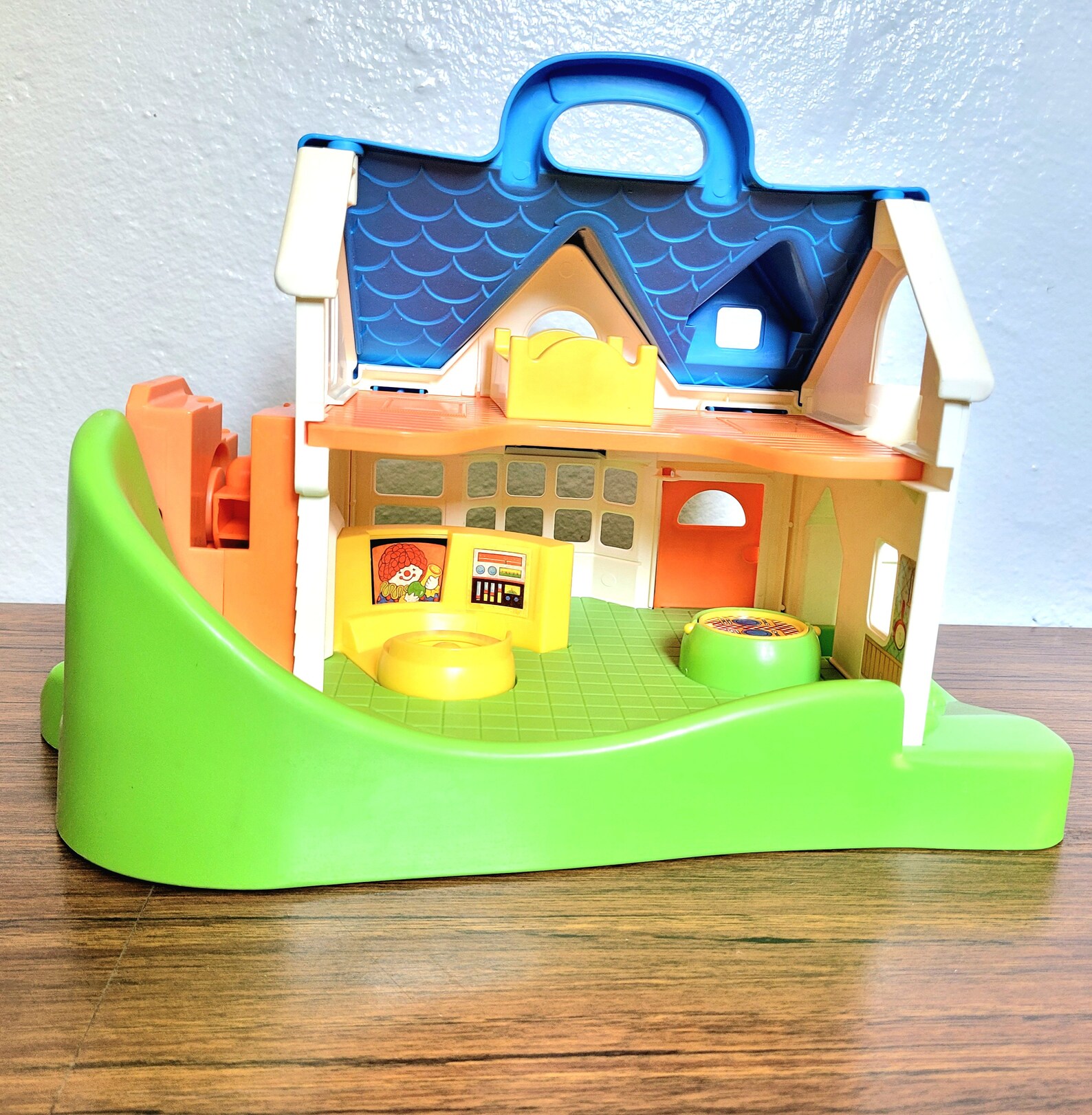 Fischer Price Little People House Vintage Toy Home 1990 Complete With ...