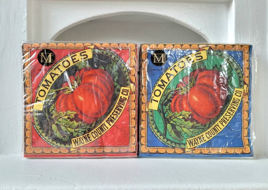 Metropolitan Museum of Art Paper Napkins Tomato Corn Market Label ...