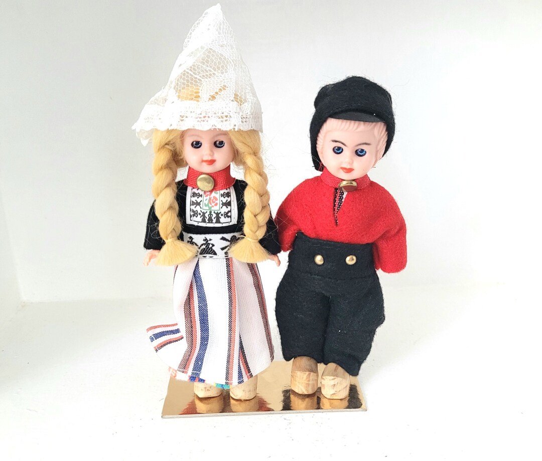 Dutch Doll Figurine Set Holland Sleep Eye Boy and Girl Pair Vintage ...