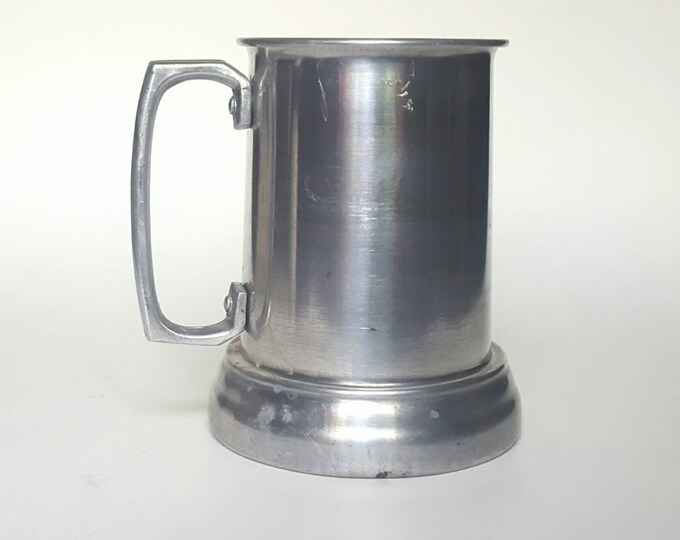 Vintage Tankard Beer Mug With Glass Bottom Vintage Aluminum Stein Made ...
