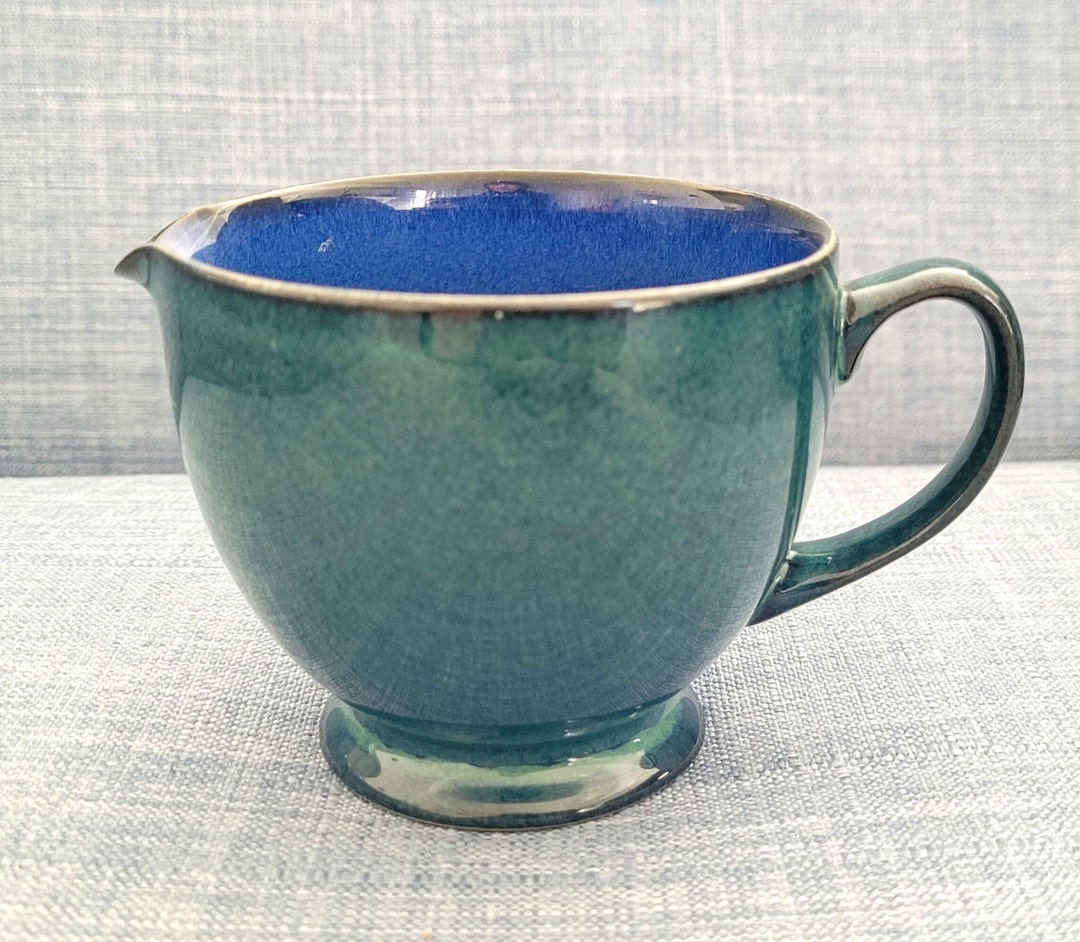 Denby Harlequin Creamer Blue Green Vintage Servingware Made in England ...