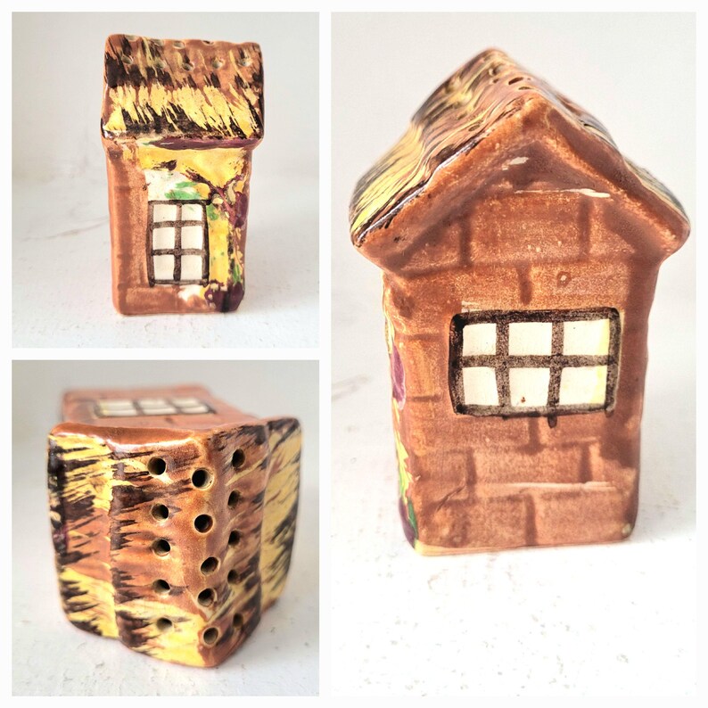 Vintage Ye Olde Cottage Price Bros Salt Pepper Shakers Mustard Jar 4 ...