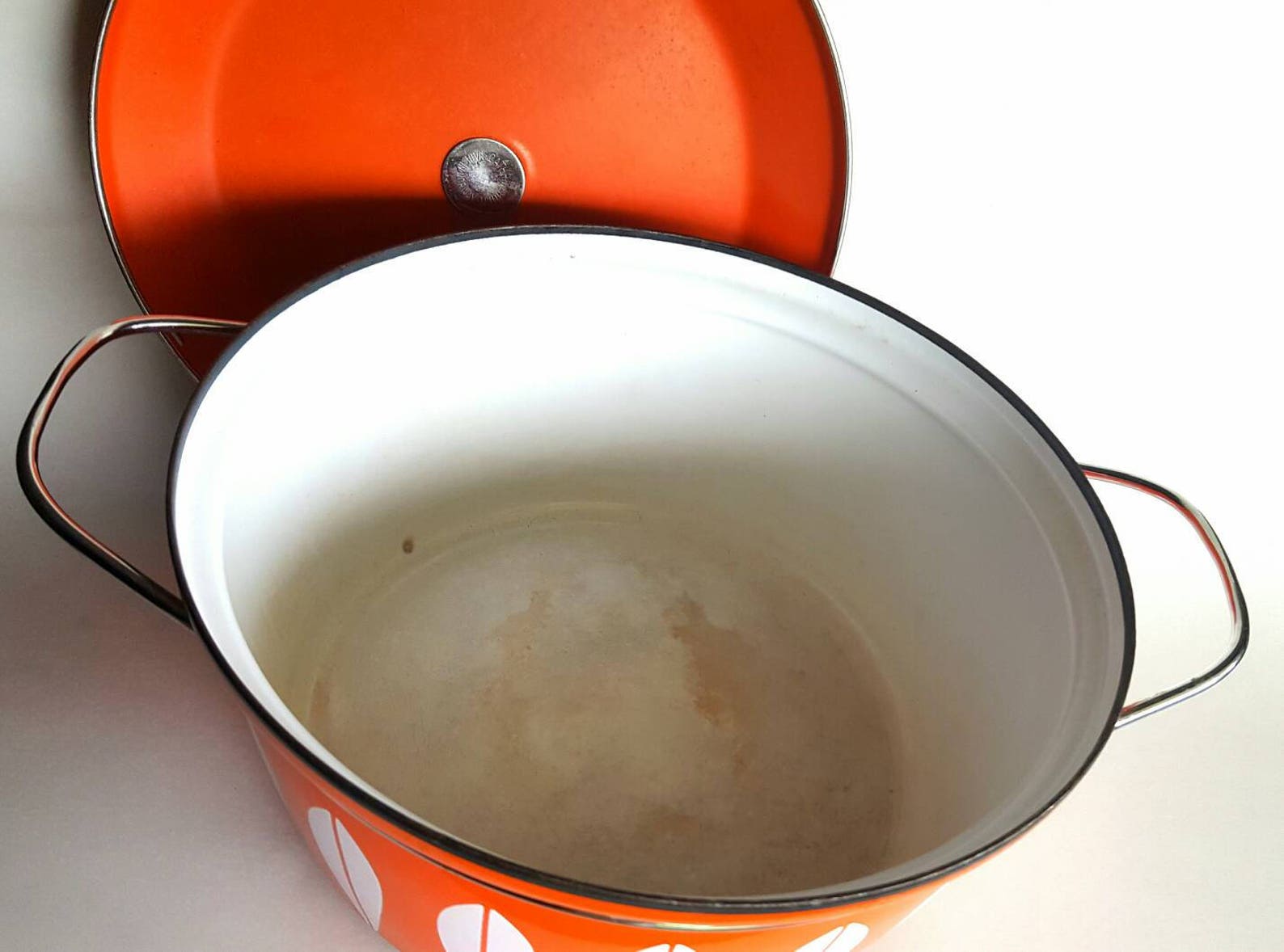 Mid Century Cathrineholm Lotus Orange Cooking Pot Vintage | Etsy