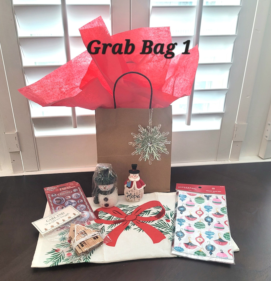 Christmas Grab Bag Christmas Ornament, Xmas Candle, Snowman Figurine ...