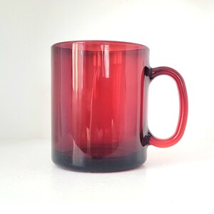 Red Glass Mug Set Glass Coffee Mug Set Vintage Ruby Red Glassware MCM ...