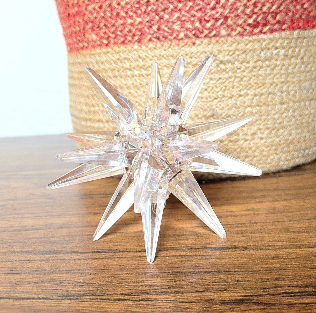 Starburst Candle Holder, Clear Starburst Star Christmas Ornament ...