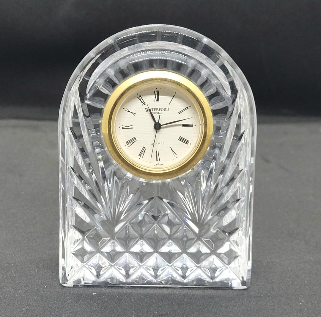 Waterford Crystal Clock Small Dome Top Gold Frame, Quartz Clock ...
