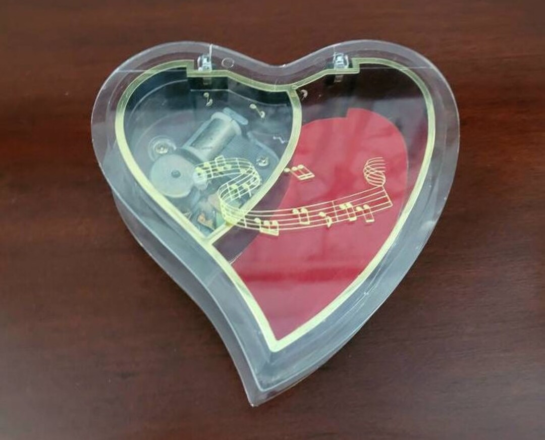 Lucite Heart Music Box Acrylic Vintage Music Box - Etsy