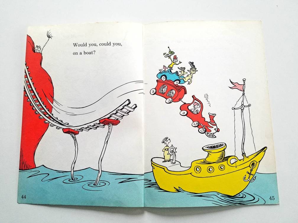 Dr. Seuss Green Eggs & Ham 8 Book Plate Pages 1960 Original Illustrated ...