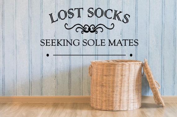 Wall Decals & Murals Spare Socks Sticker Lost Socks Basket Decal ...