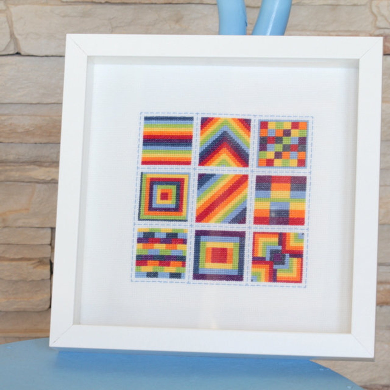 Rainbow Cross Stitch Blocks Pattern PDF Download - Etsy Australia