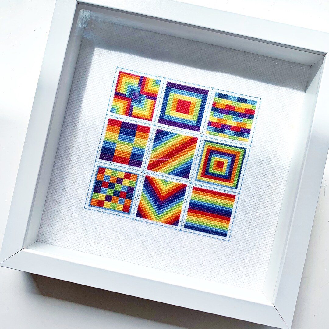 Rainbow Cross Stitch Blocks Pattern - PDF Download - Etsy