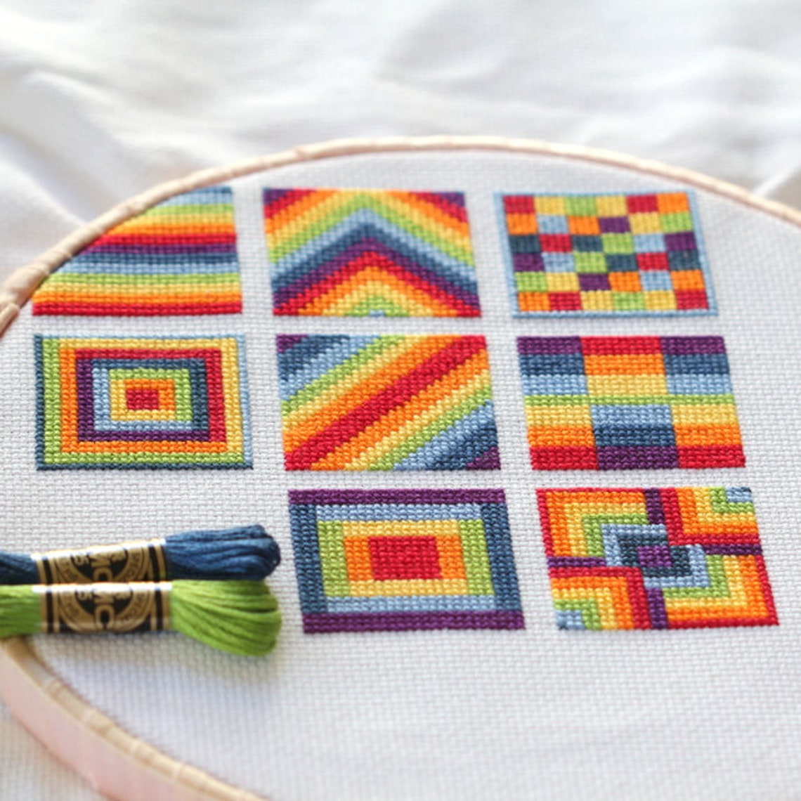 Rainbow Cross Stitch Blocks Pattern PDF Download - Etsy