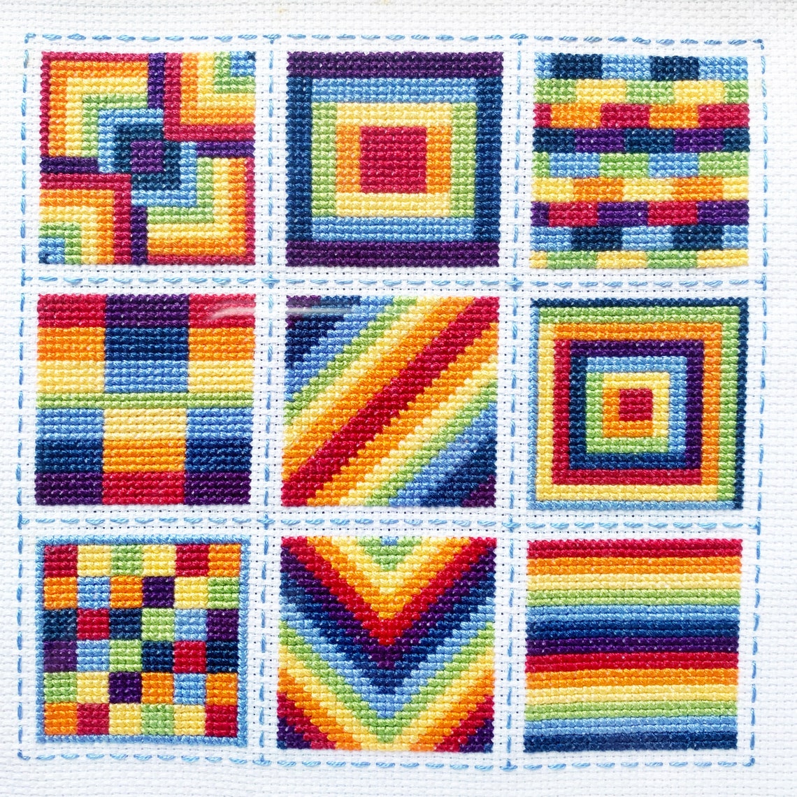 Rainbow Cross Stitch Blocks Pattern PDF Download - Etsy Australia