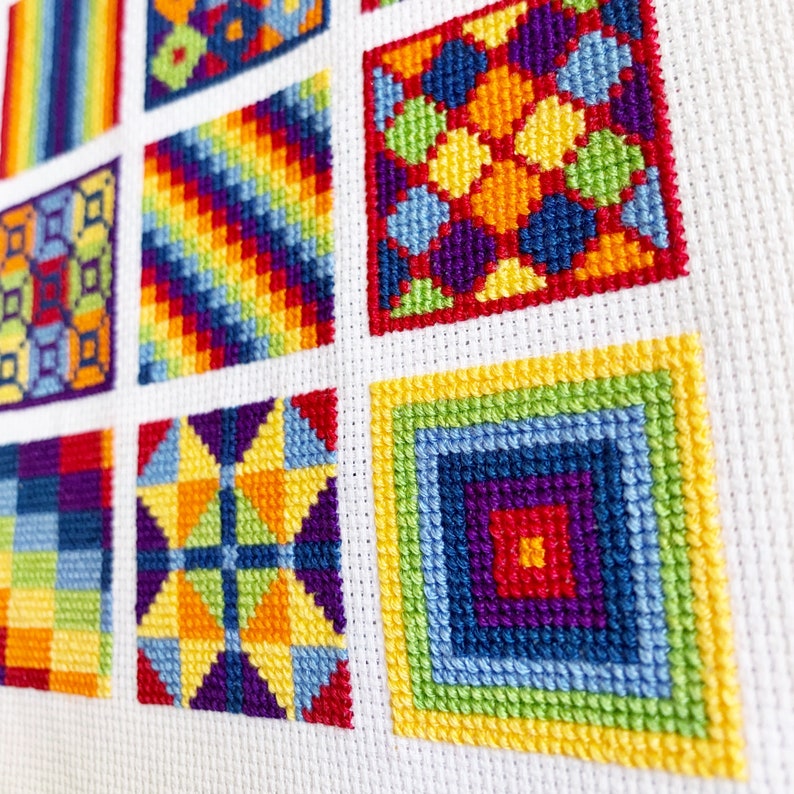 Rainbow Cross Stitch Blocks 2 Pattern - PDF Download - Etsy