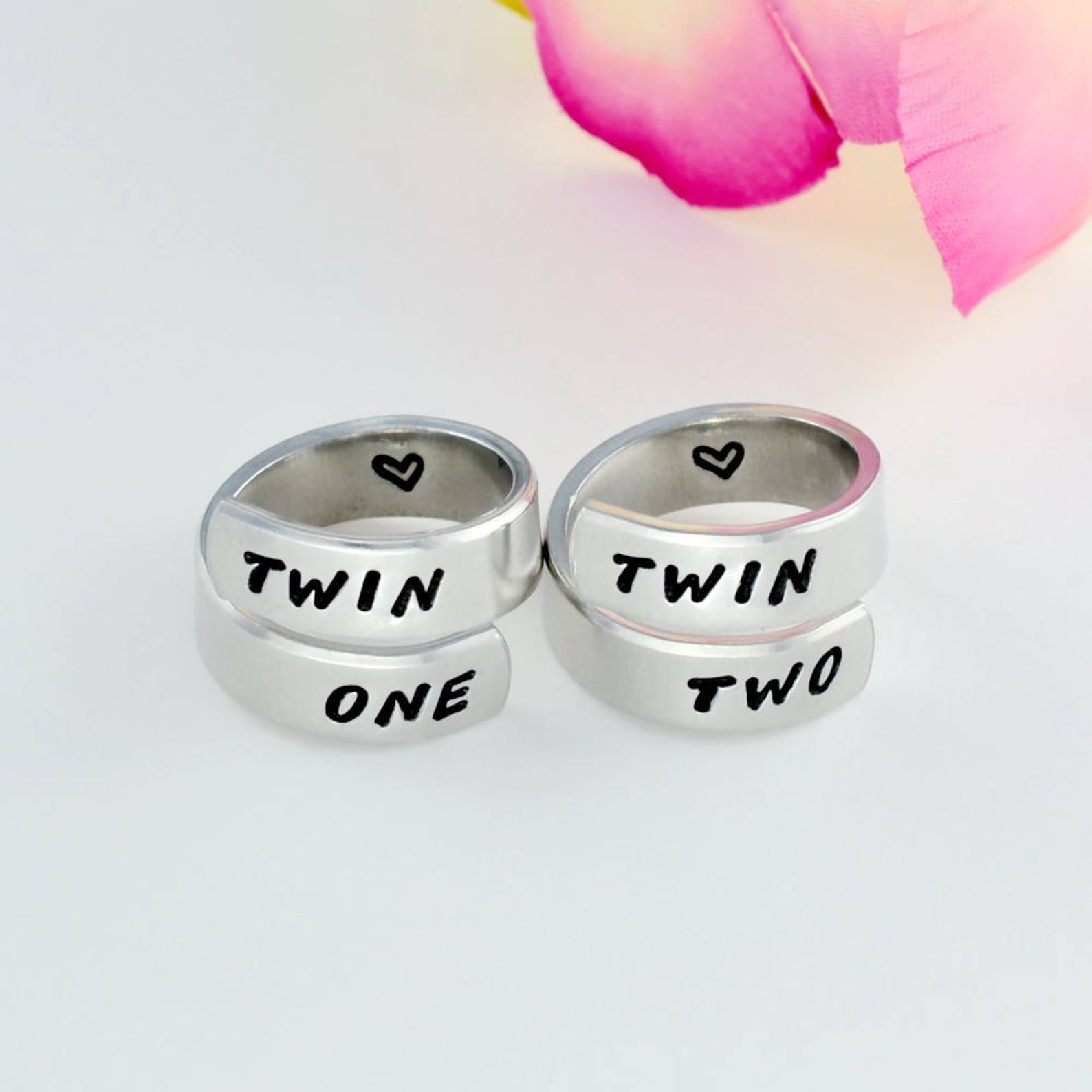 Twin One Twin Two Sister Ring Set Twin Sisters Matching Pair - Etsy