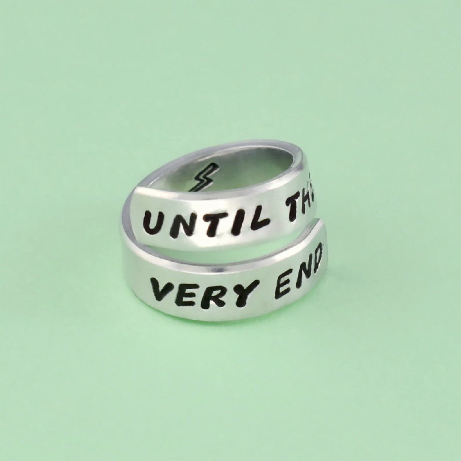 Until the Very End Ring Lightning Bolt Symbol Ring Custom - Etsy