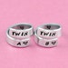 Twin A Twin B Sister Ring Set, Twin Sisters Matching Pair Rings ...