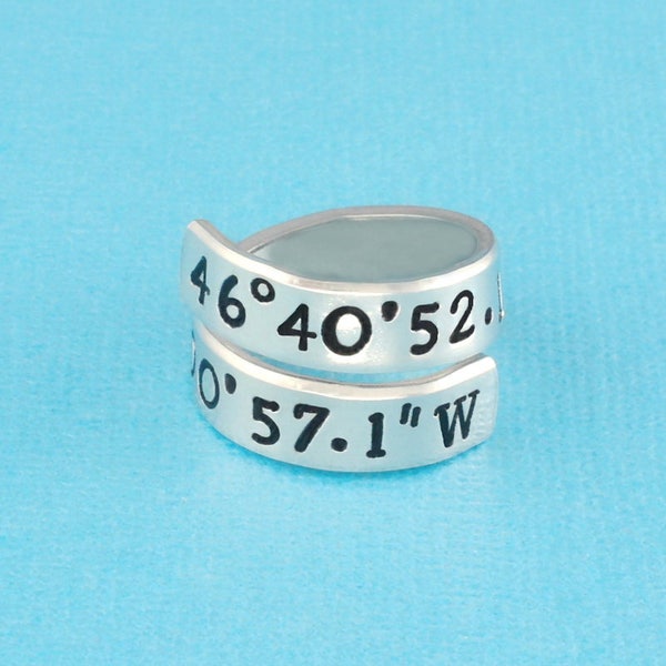 Coordinates Ring - Etsy