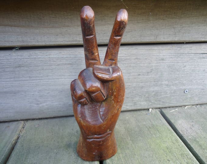 Carved Wood Hand Peace Sign - Etsy