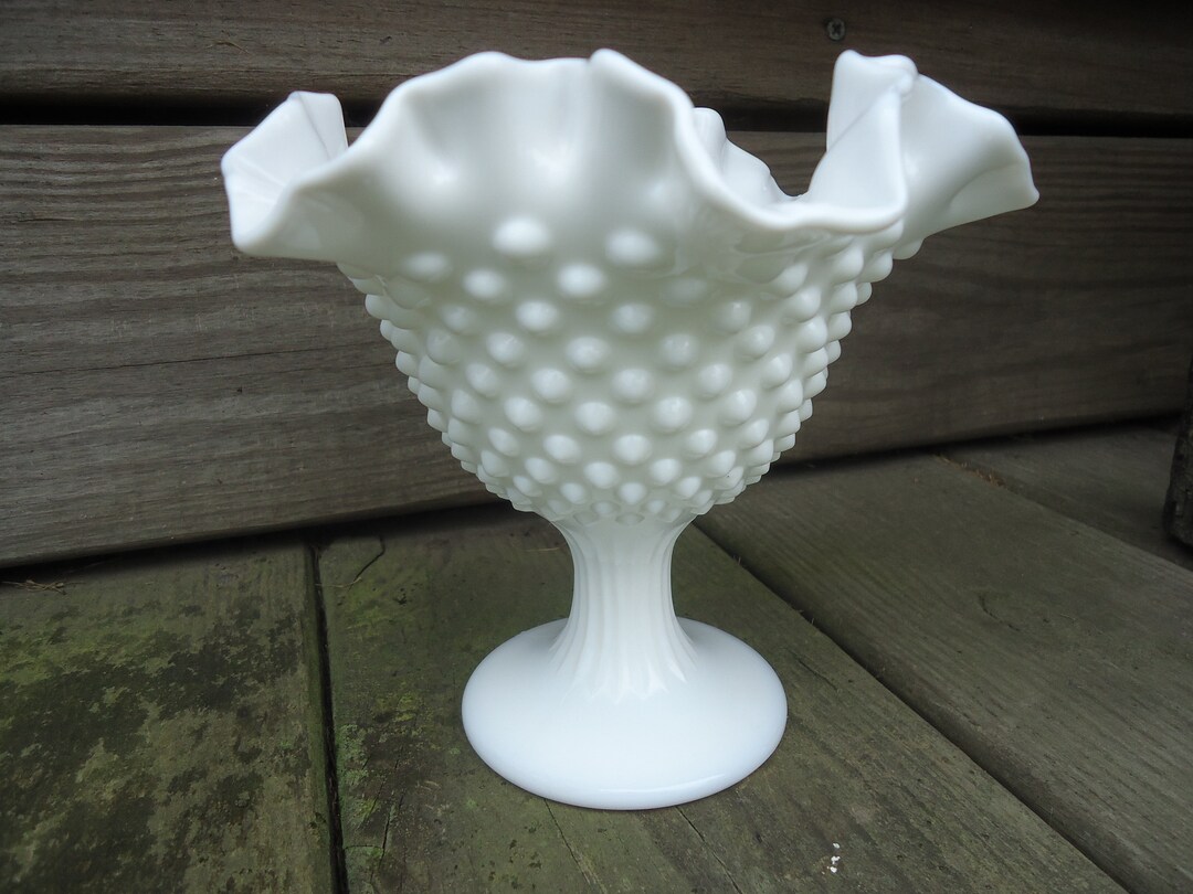 Fenton Hobnail Milk Glass Candy Dish - Etsy