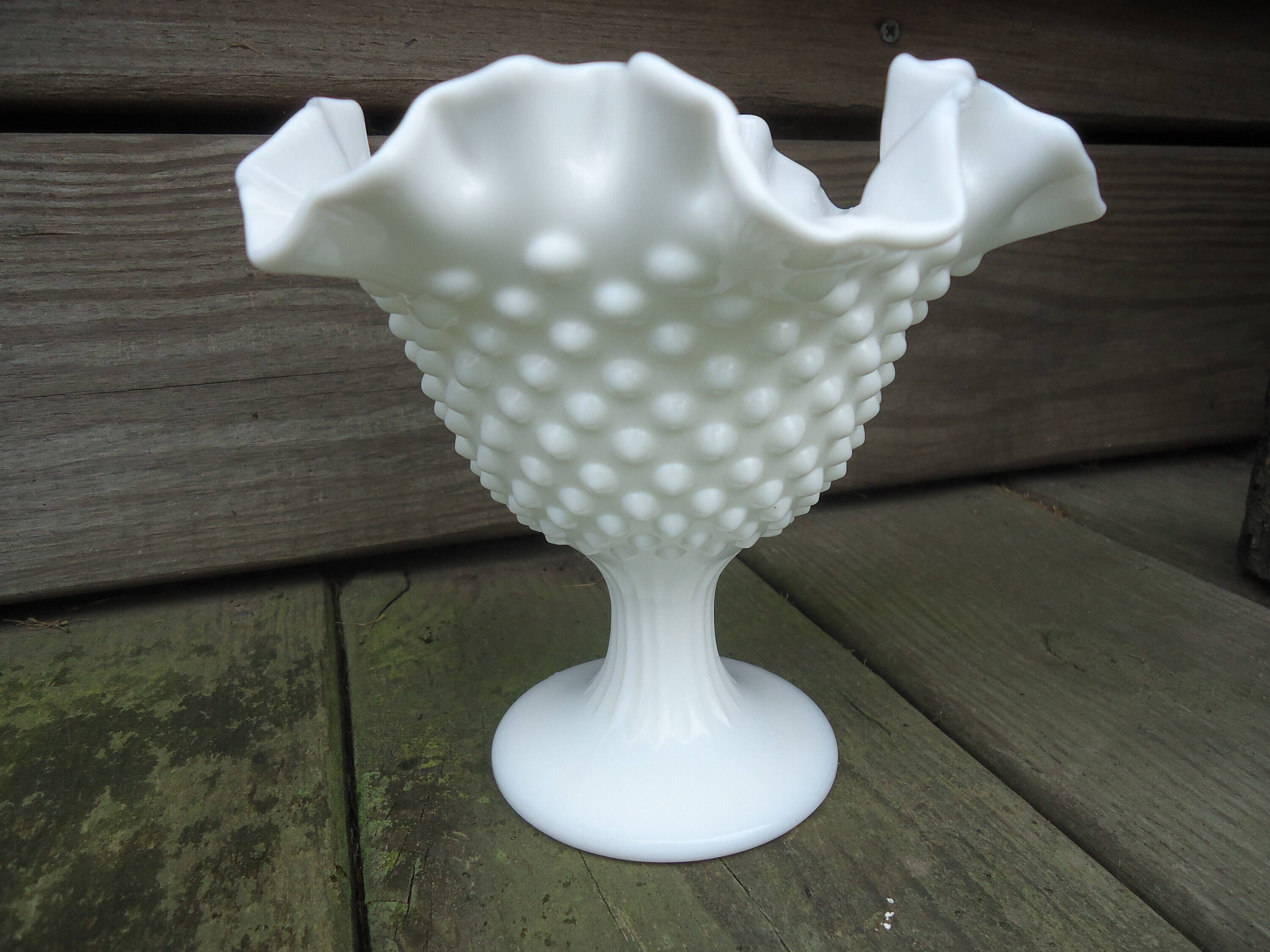 Fenton Hobnail Milk Glass Candy Dish - Etsy