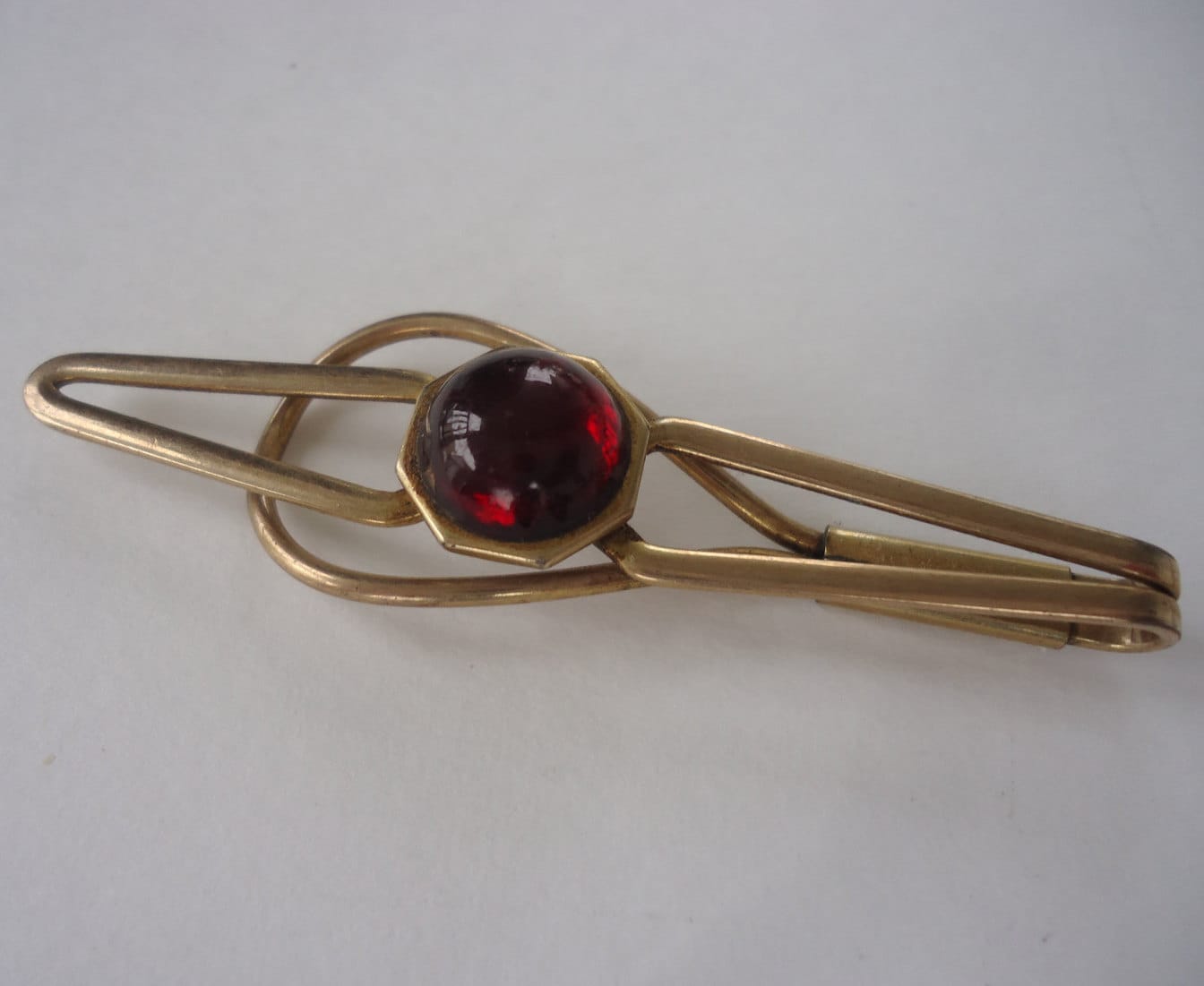 Hadley Red Stone Tie Clip | Etsy