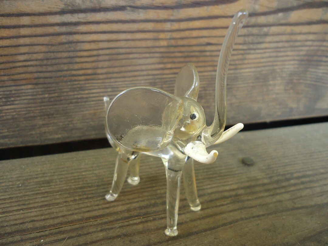 Handblown Glass Elephant - Etsy