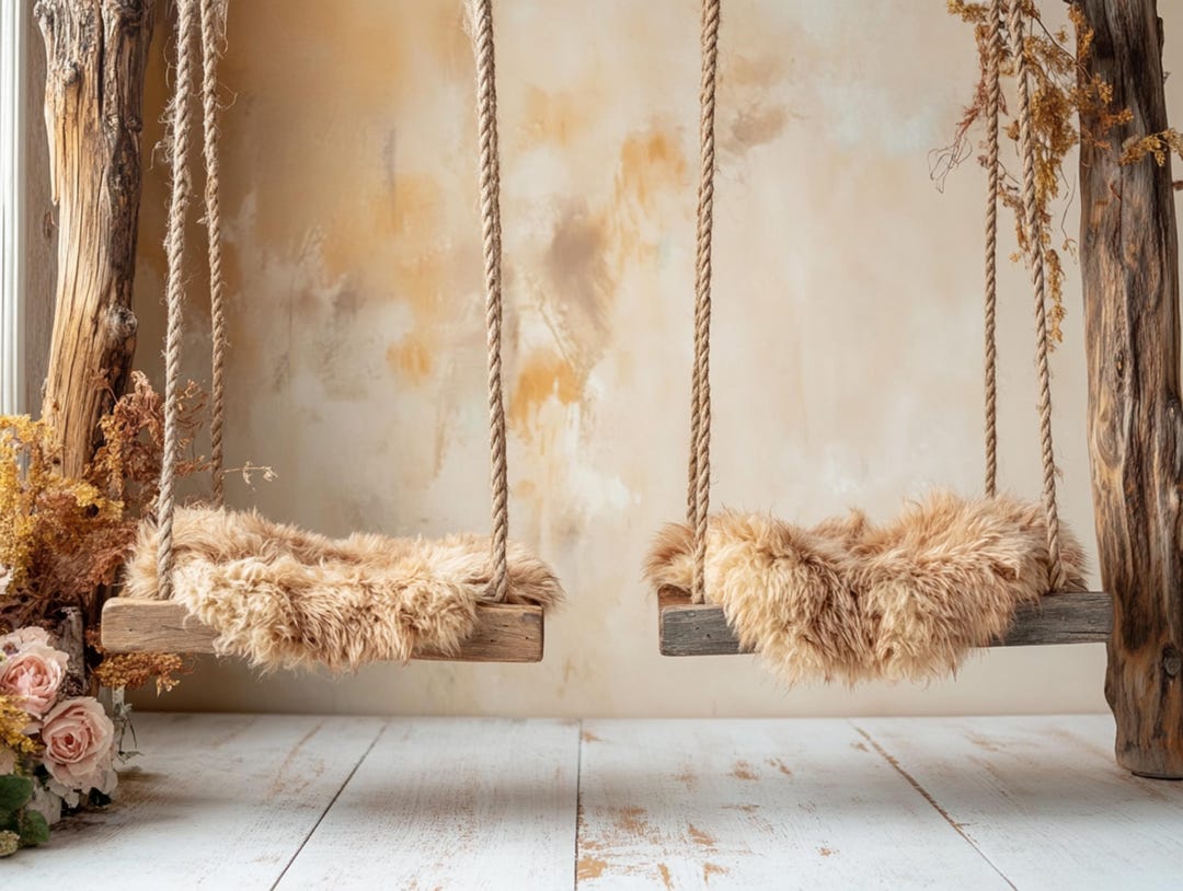 Set of 3 Twins Swing Newborn Digital Backdrops - Etsy