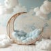 Set of 3 Newborn Digital Backdrops Blue Moon - Etsy