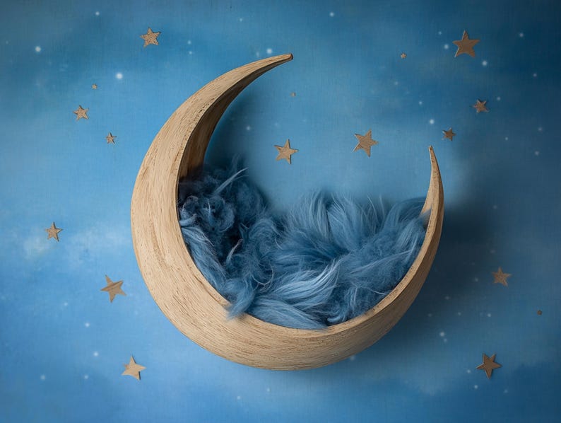 Set of 3 Newborn Digital Backdrops , Blue Moon Prop - Etsy