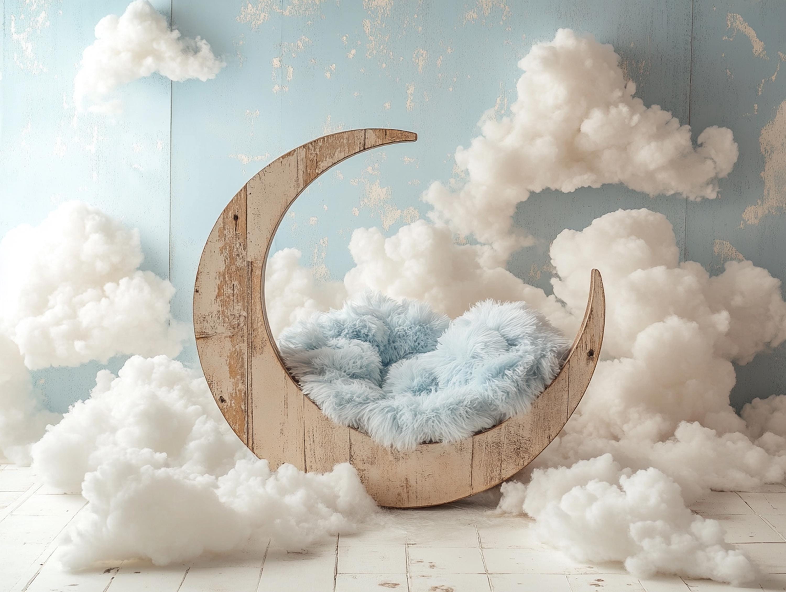 Set of 3 Newborn Digital Backdrops Blue Moon - Etsy