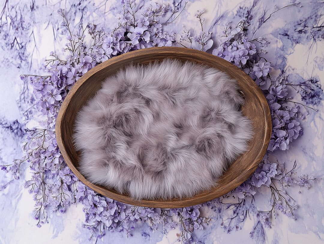 Set of 3 Newborn Digital Backdrops Purple Oval Floral Bowl - Etsy