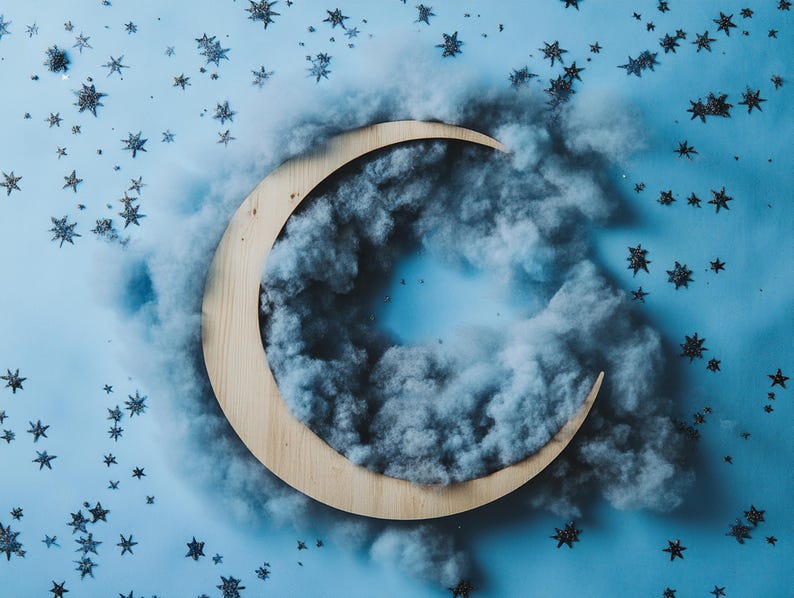 Set of 3 Newborn Digital Backdrops , Blue Moon Prop - Etsy
