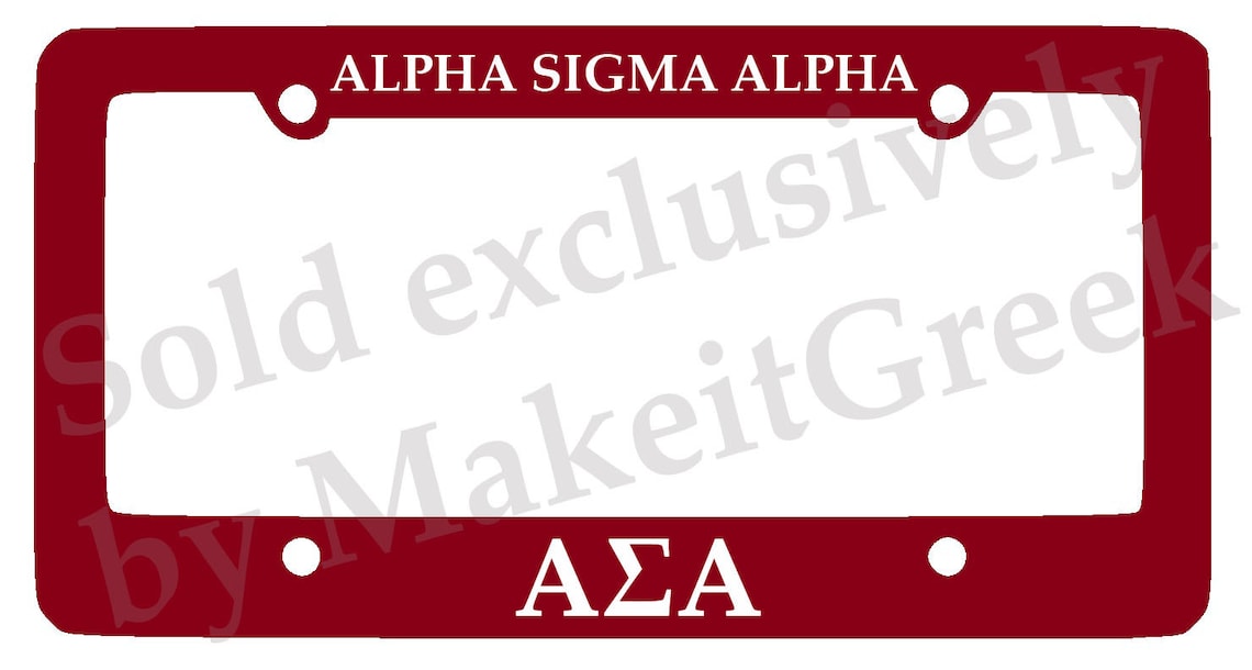 Officially Licensed Alpha Sigma Alpha License Plate Frame - Etsy