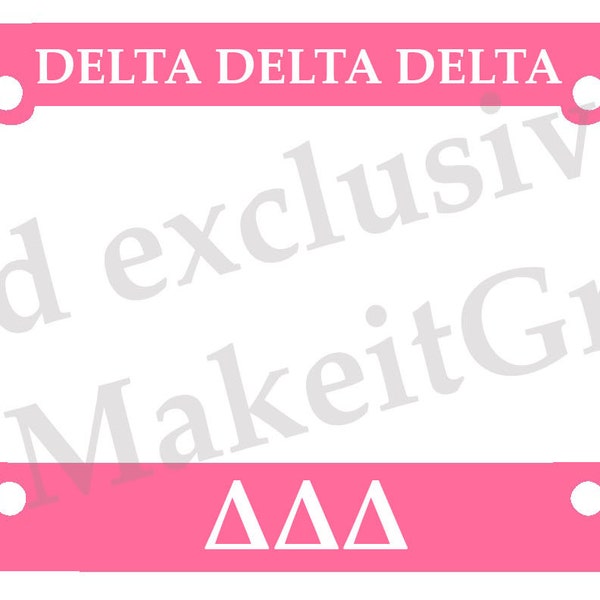 Tri Delta License Plate Frame - Etsy