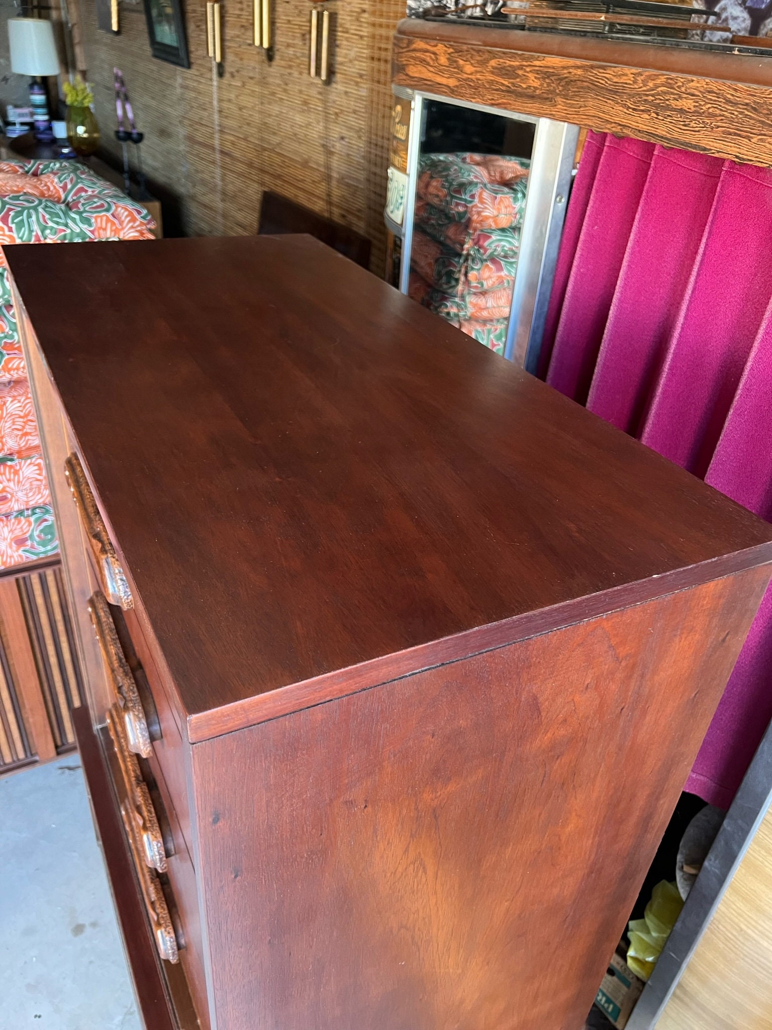 Mid Century Modern Oceanic for Pulaski Highboy Walnut Tiki Dresser - Etsy