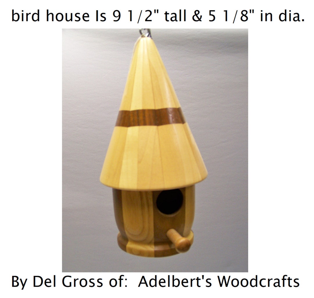 Bird House, Beautiful Segmented Full Size Lathe Turned Cone Head Bird ...