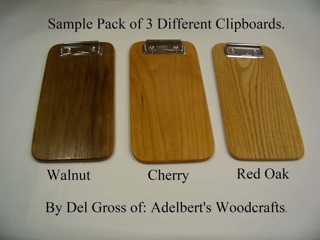 Sample Pack of 3 Different Small Wooden Clipboards, Check Presenter ...