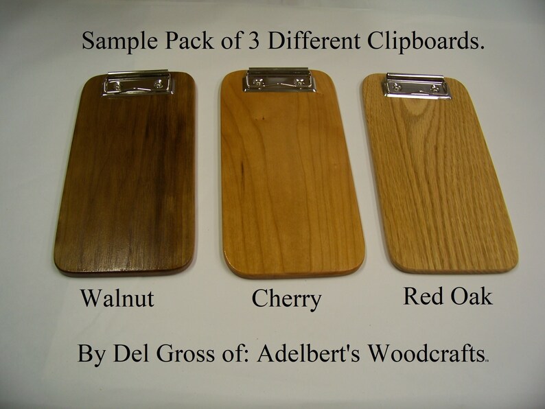 Sample Pack of 3 Different Small Wooden Clipboards, Check Presenter ...