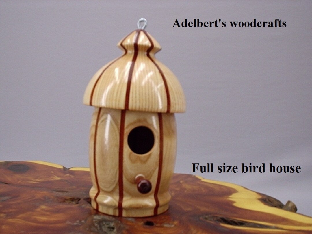 Round Bird House Lathe Turned Full Size - Etsy