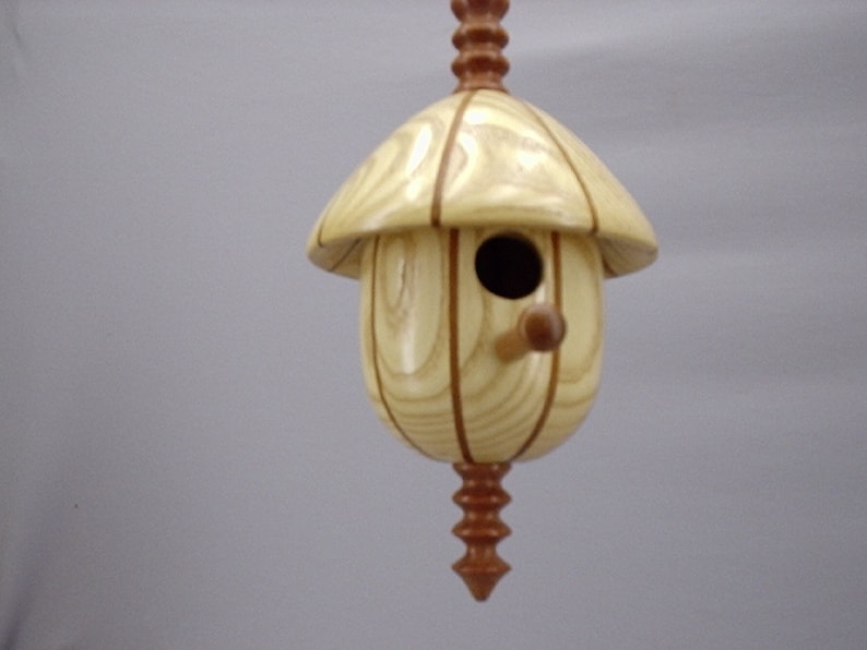 This beautiful lathe turned segmented bird house is made of | Etsy