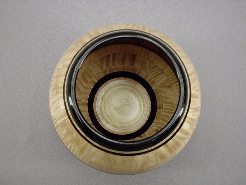 Beautiful Segmented Bowl Made of Curly Maple Bowl With Pink - Etsy