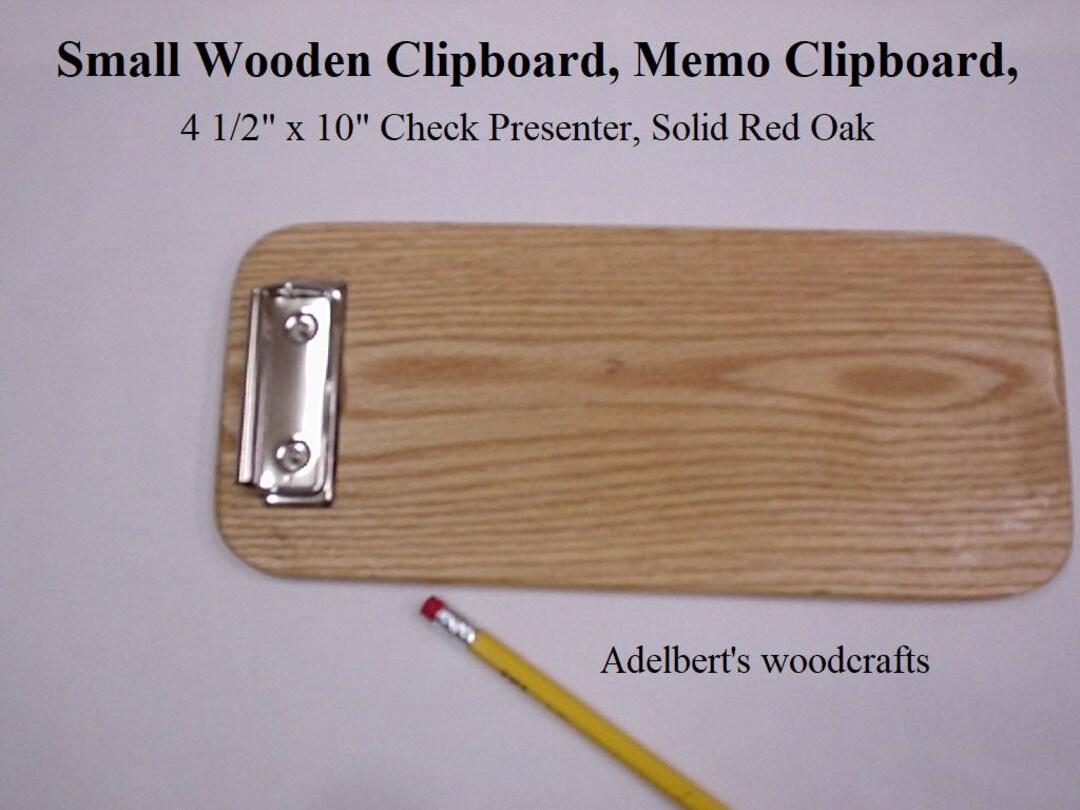 Small Wooden Clipboard 10", Memo Clipboard, Check Presenter, Restaurant ...